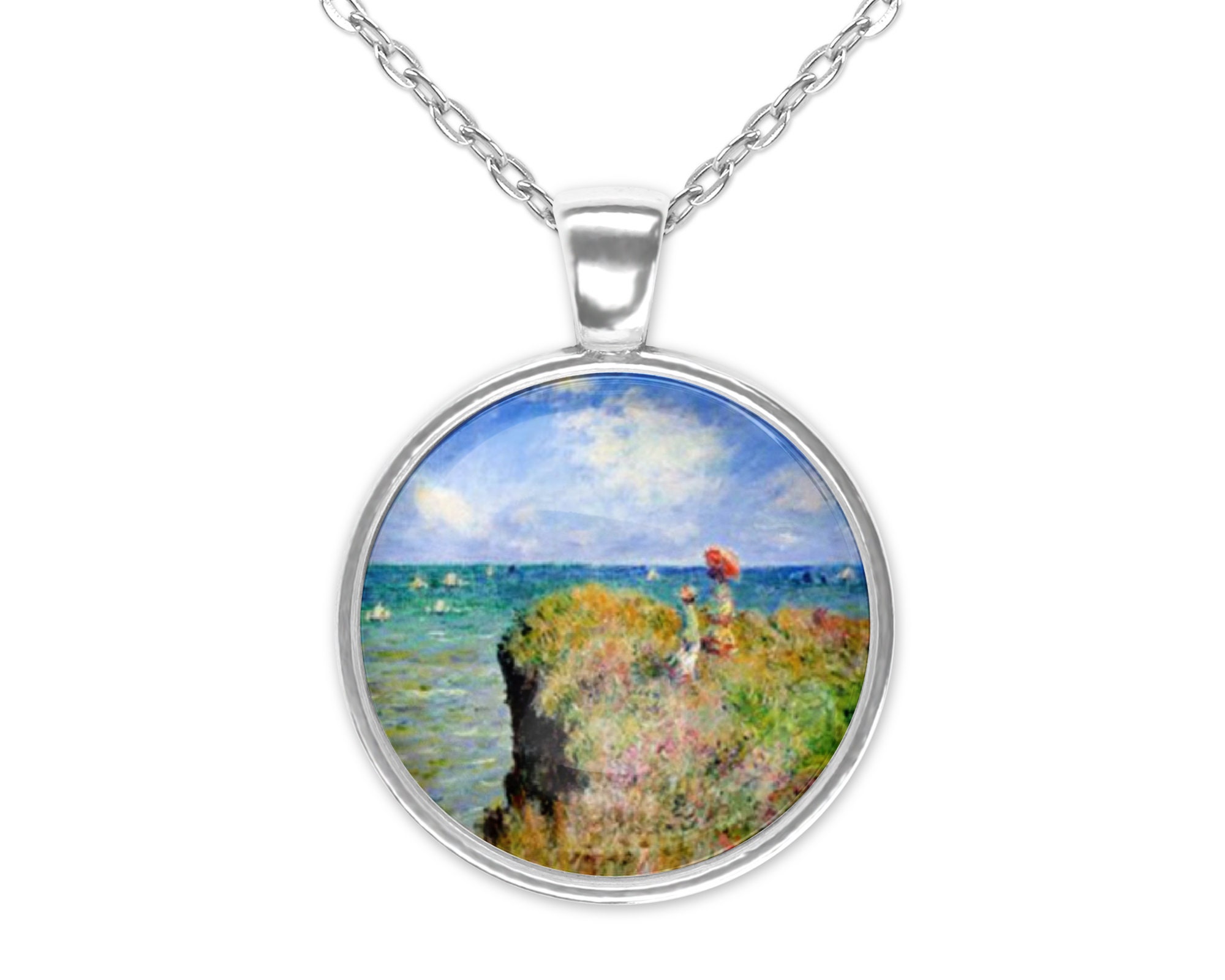 Claude Monet Art History Silver Jewelry Set Glass Pendant Necklace - Etsy