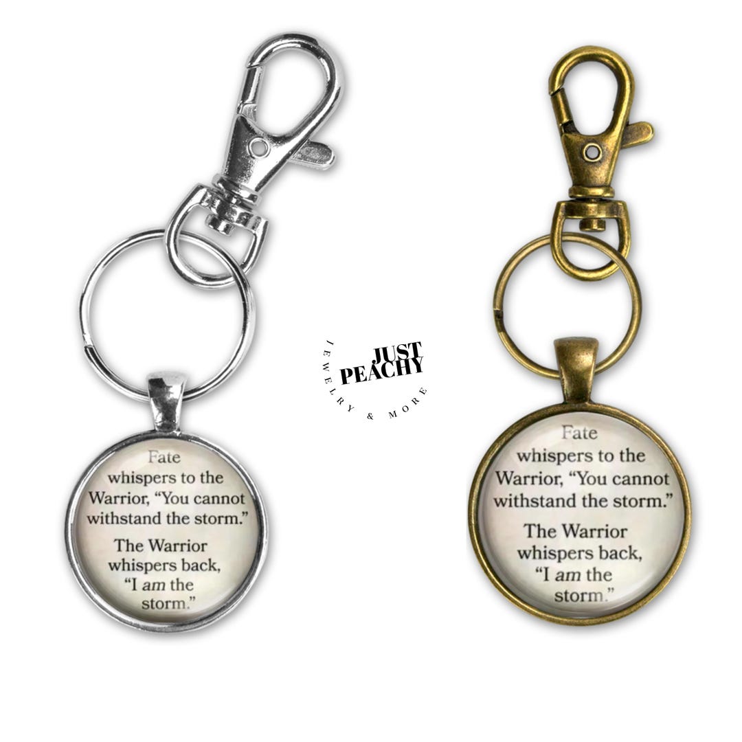Storm Fate Whisper to the Warrior Quote Empowerment Keychain Necklace ...