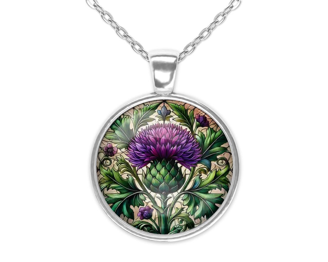 Scottish Thistle Pendant Necklace, Nature Lover Gift - Etsy