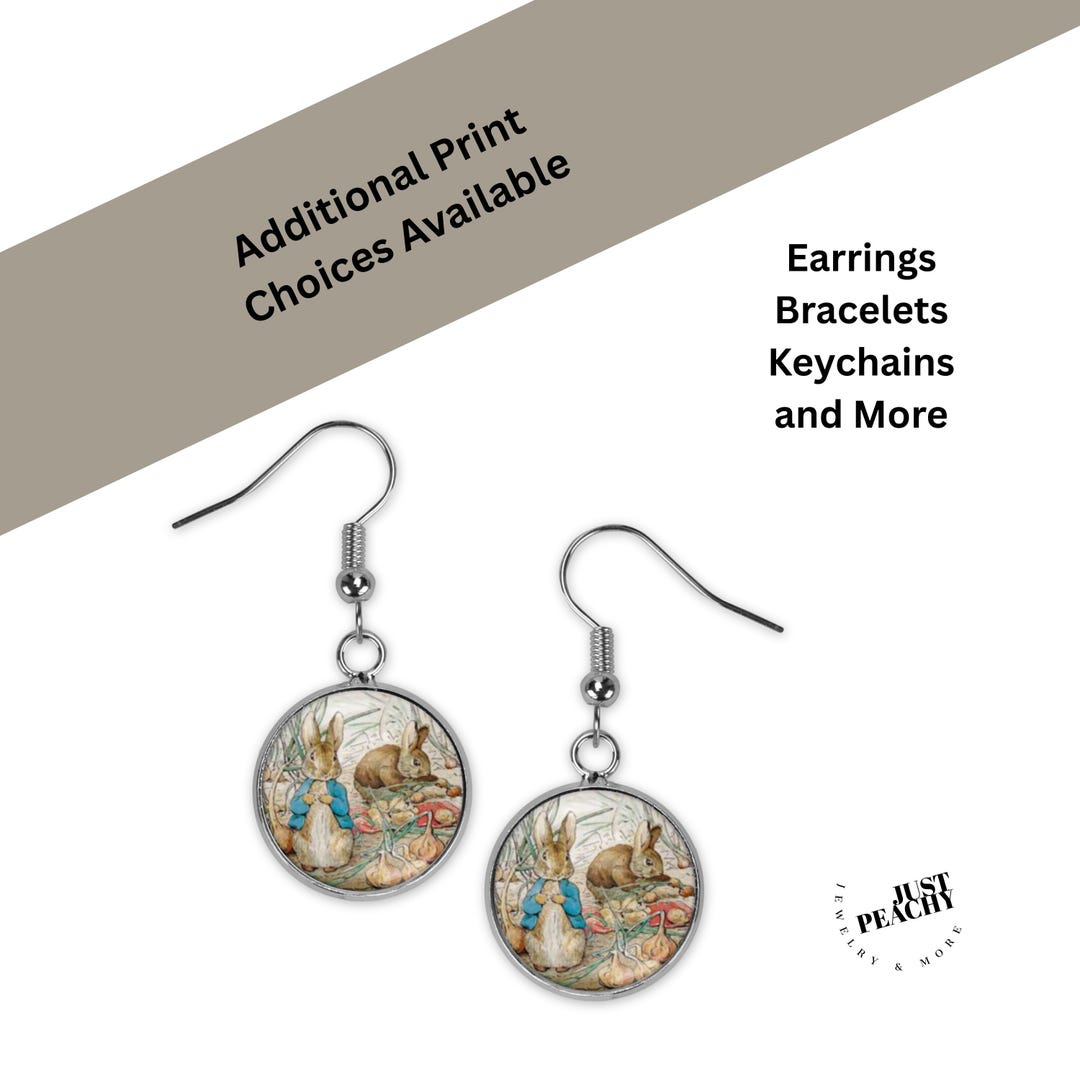 Beatrix Potter Dangle Earrings: Peter Rabbit Silver Jewelry - Etsy