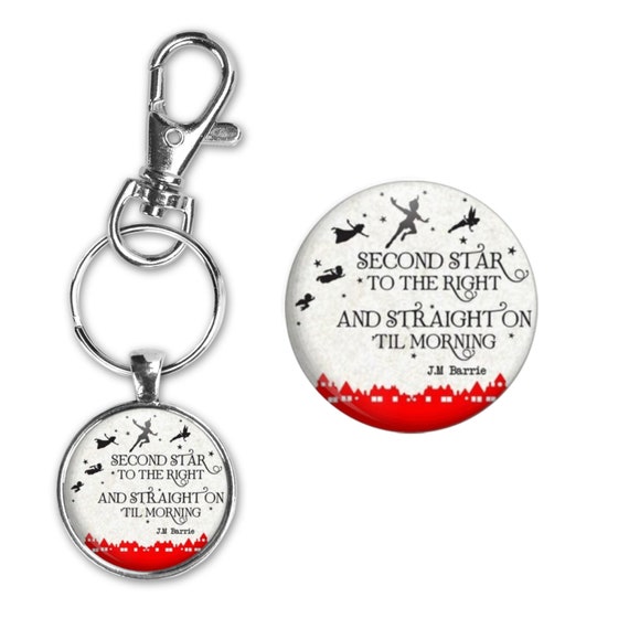 Peter Pan Movie Quotes Silver Glass Pendant Key Chain Ring - Etsy