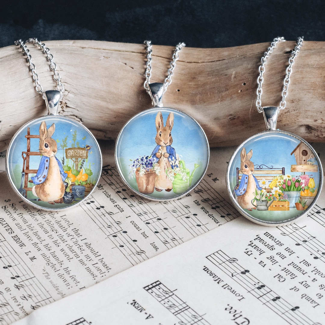 Peter Rabbit Easter Pendant Necklace, Garden Jewelry - Etsy