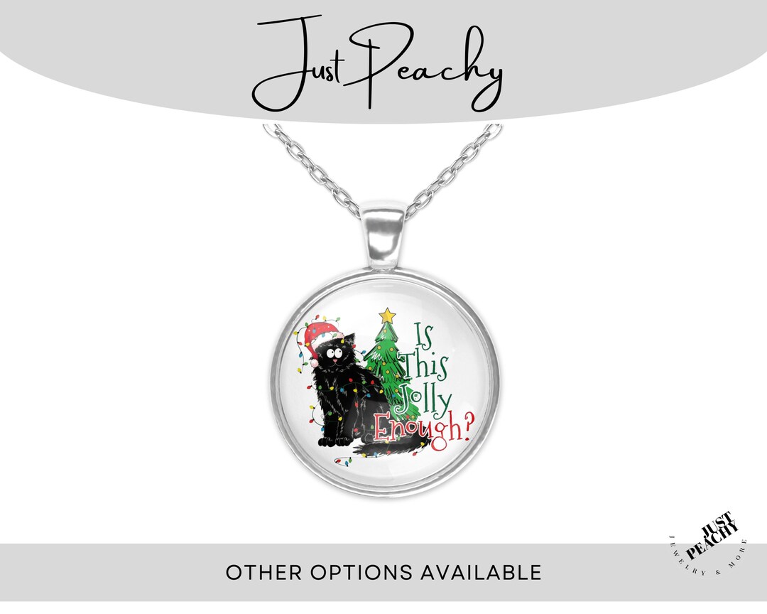 Christmas Jolly Black Kitty Cat Snarky Sarcastic Humor Fun Silver ...