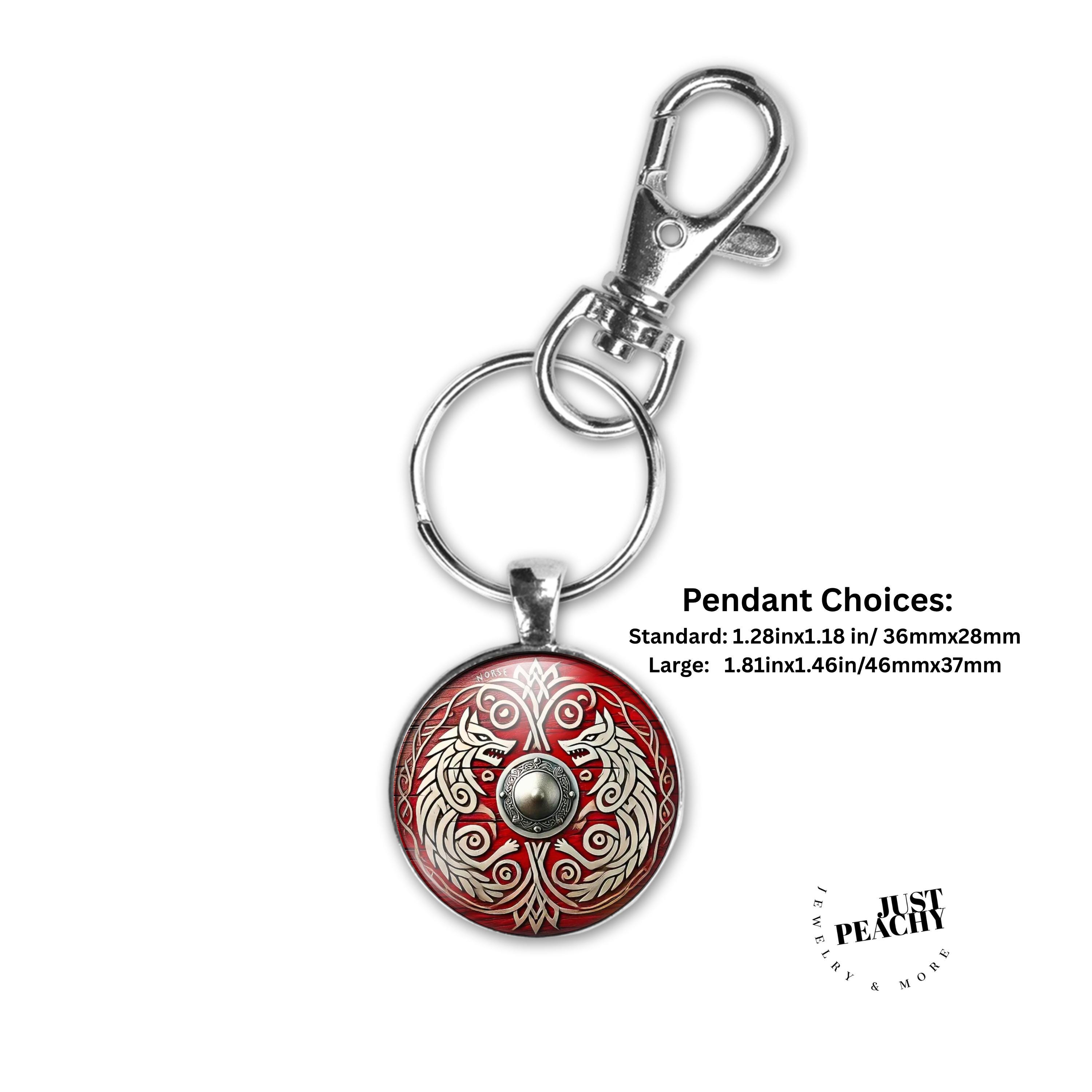 Classic Norse Medallion Dragon Cosplay Art Silver Jewelry Glass Pendant ...