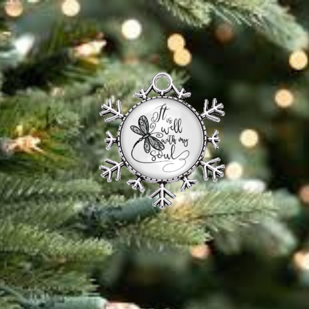 It is Well With My Soul Silver Snowflake Ornament Gift Stocking Idea ...
