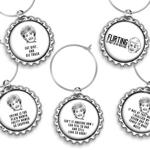 Golden Girls Quotes Humor Party Game Fun Wine Charms Funny Whimsical ...
