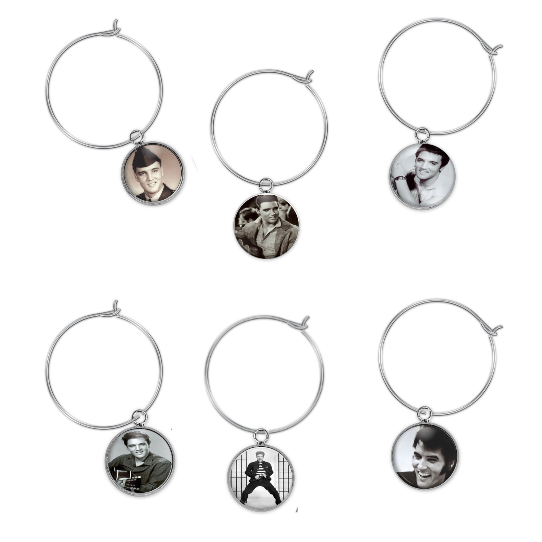 Elvis Presley Wine Charms, Set of 6, Custom Fan Gift - Etsy