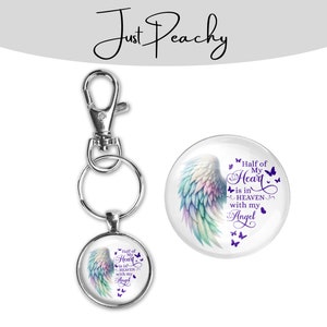 Memorial Remembrance Guardian Angel Wing Quote Art Silver Keychain ...
