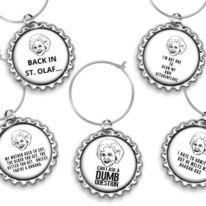 Golden Girls Quotes Humor Party Game Fun Wine Charms Funny Whimsical ...