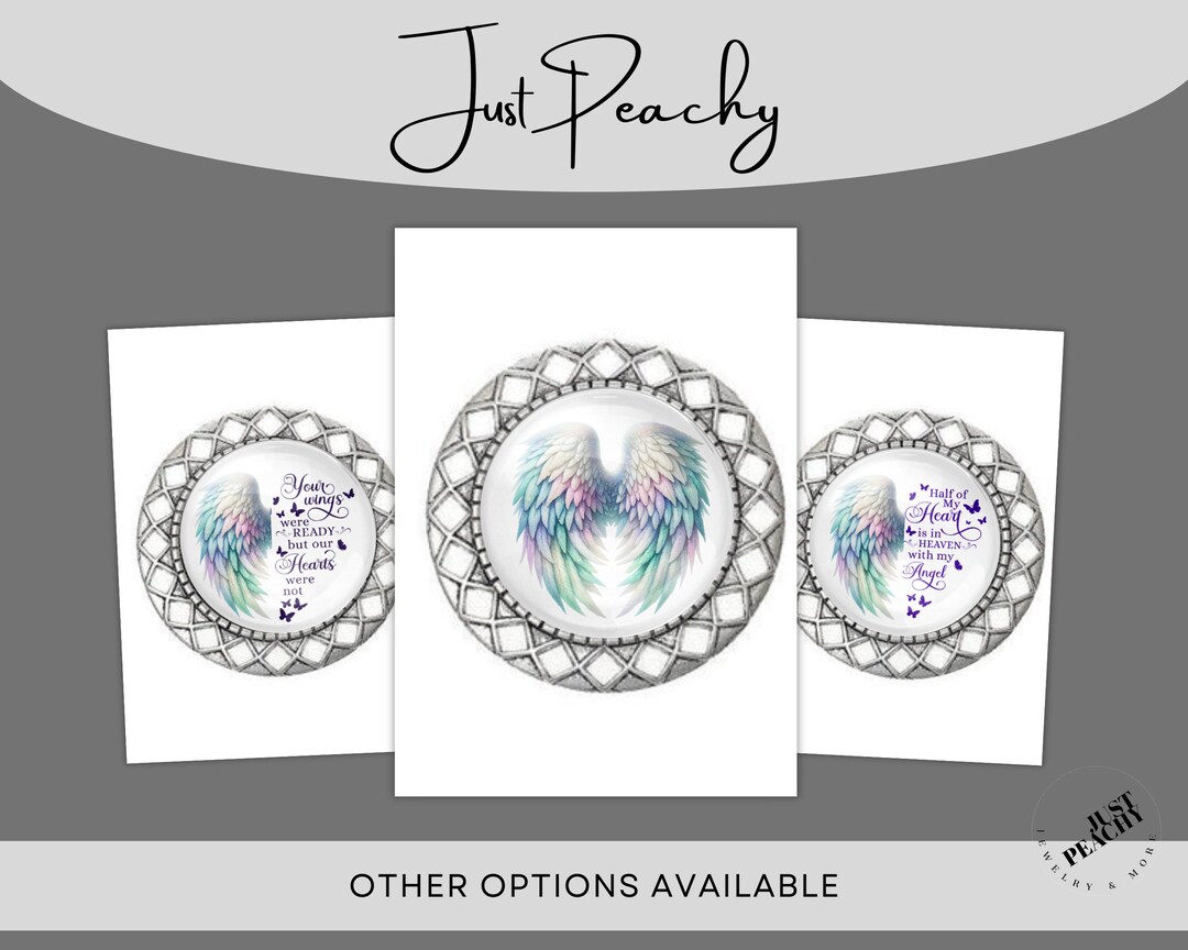 Memorial Remembrance Guardian Angel Wing Art Silver Jewelry Brooch Pin ...