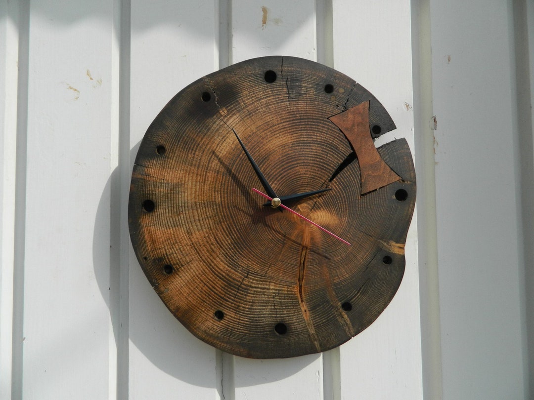 Wall Clock,wooden Wall Clock,log Wall Clock,clock,decorative Clock,wall ...