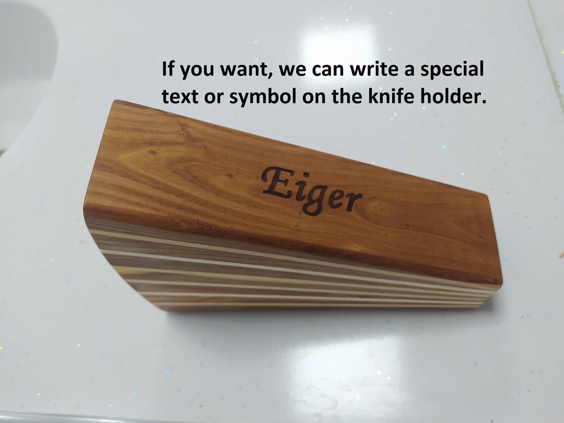 Handmade Wooden Knife Holder, Silverberry & Cypress Wood, Kitchen Decor ...