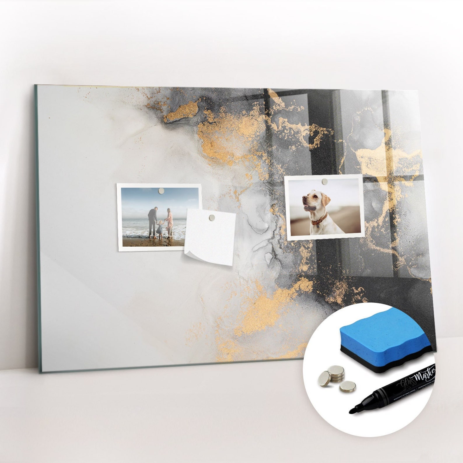 Marble Magnetic Board, Command Center, Multicolour Display Board, Wall ...