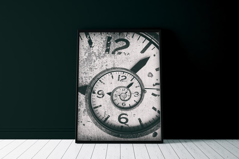 Abstract Spiral Clock Background. Twisted Time Self-adhesive - Etsy