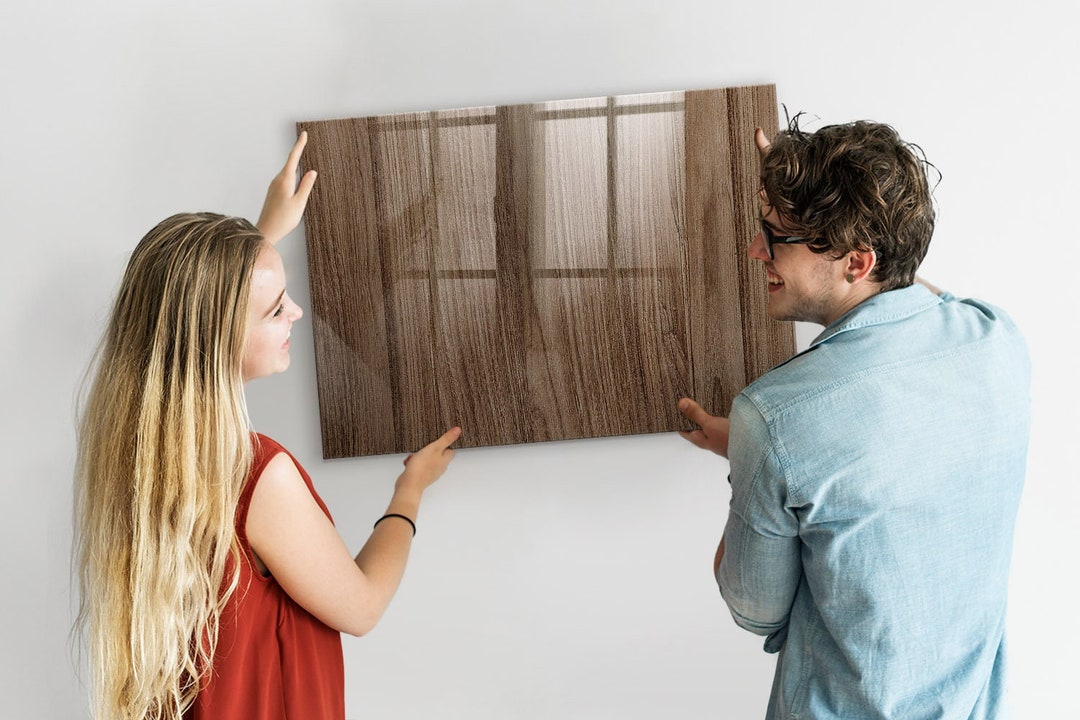 Dark Wood Magnetic Board, Command Center, Brown Display Board, Wall ...