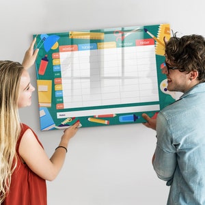 Lesson Plan Magnetic Board, Timetable, Multicolour Note Board, Weekly ...