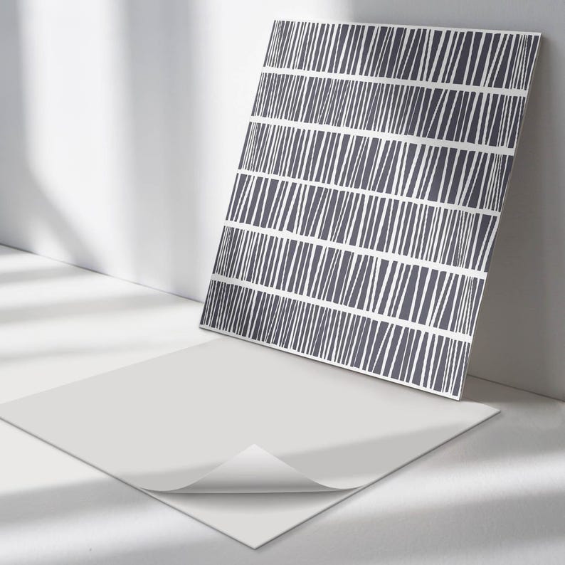 Dynamic Line Pattern Tile Stickers, Black Removable Tiles, Tile ...