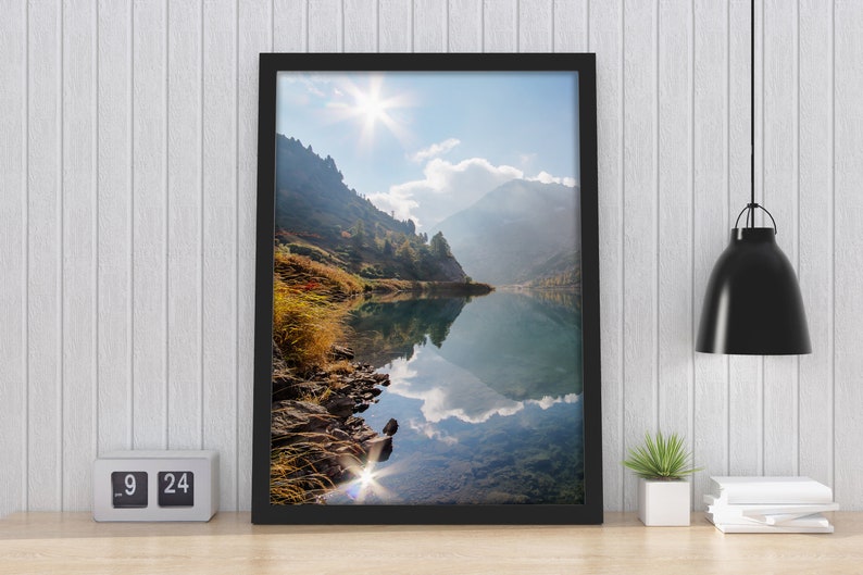 Sunrise Over the Lake Self-adhesive Poster - Beautiful Landscape View ...