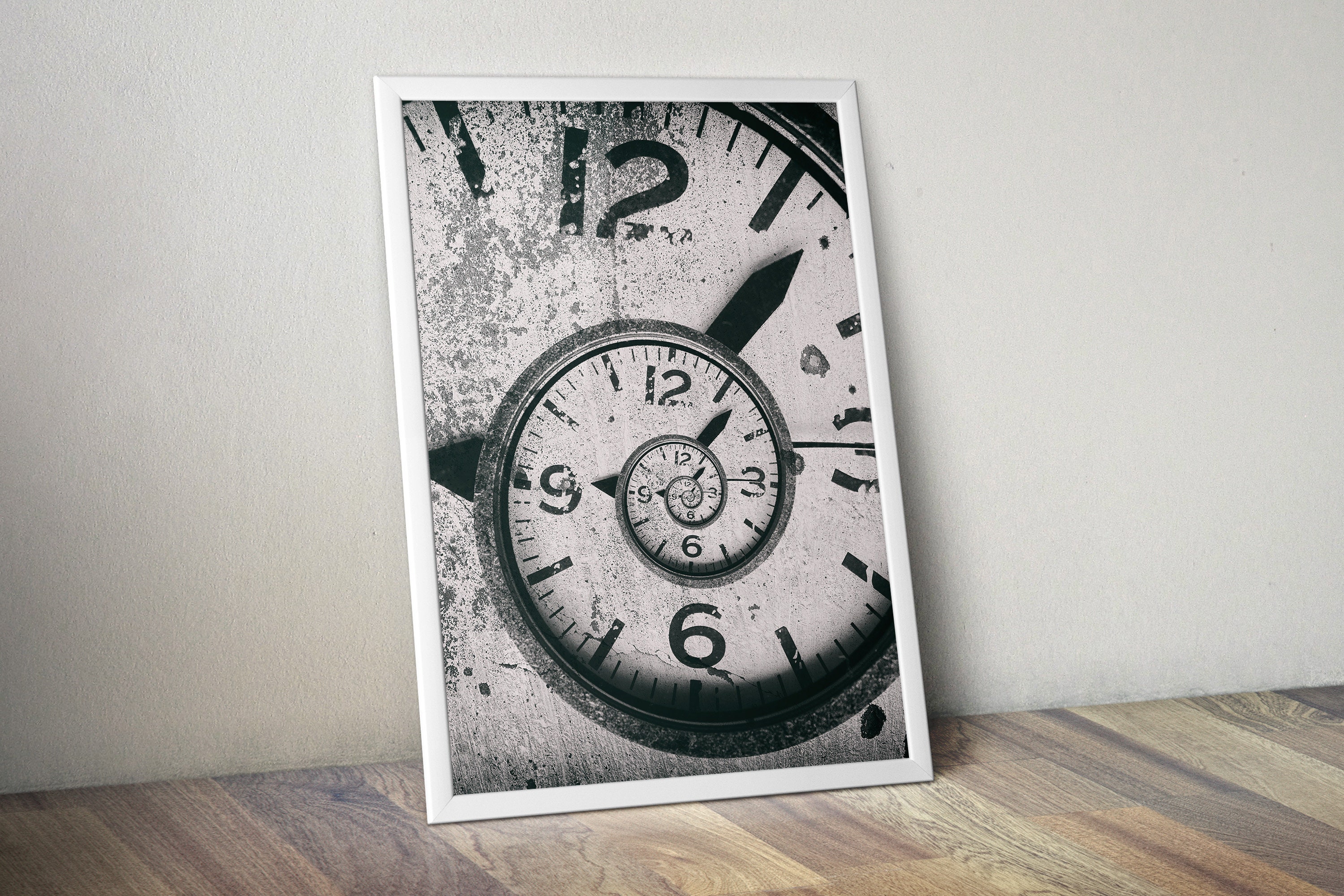 Abstract Spiral Clock Background. Twisted Time Self-adhesive - Etsy