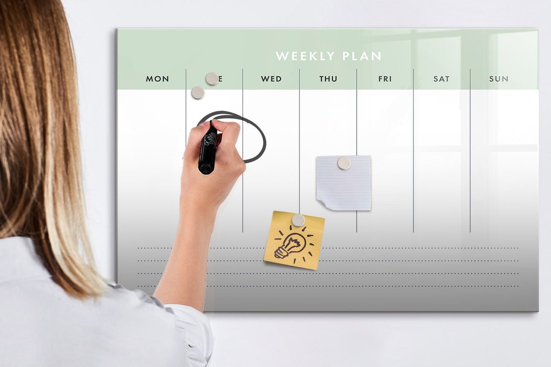Weekly Planner Magnetic Board, to Do List, Green Idea Board, to Do List ...