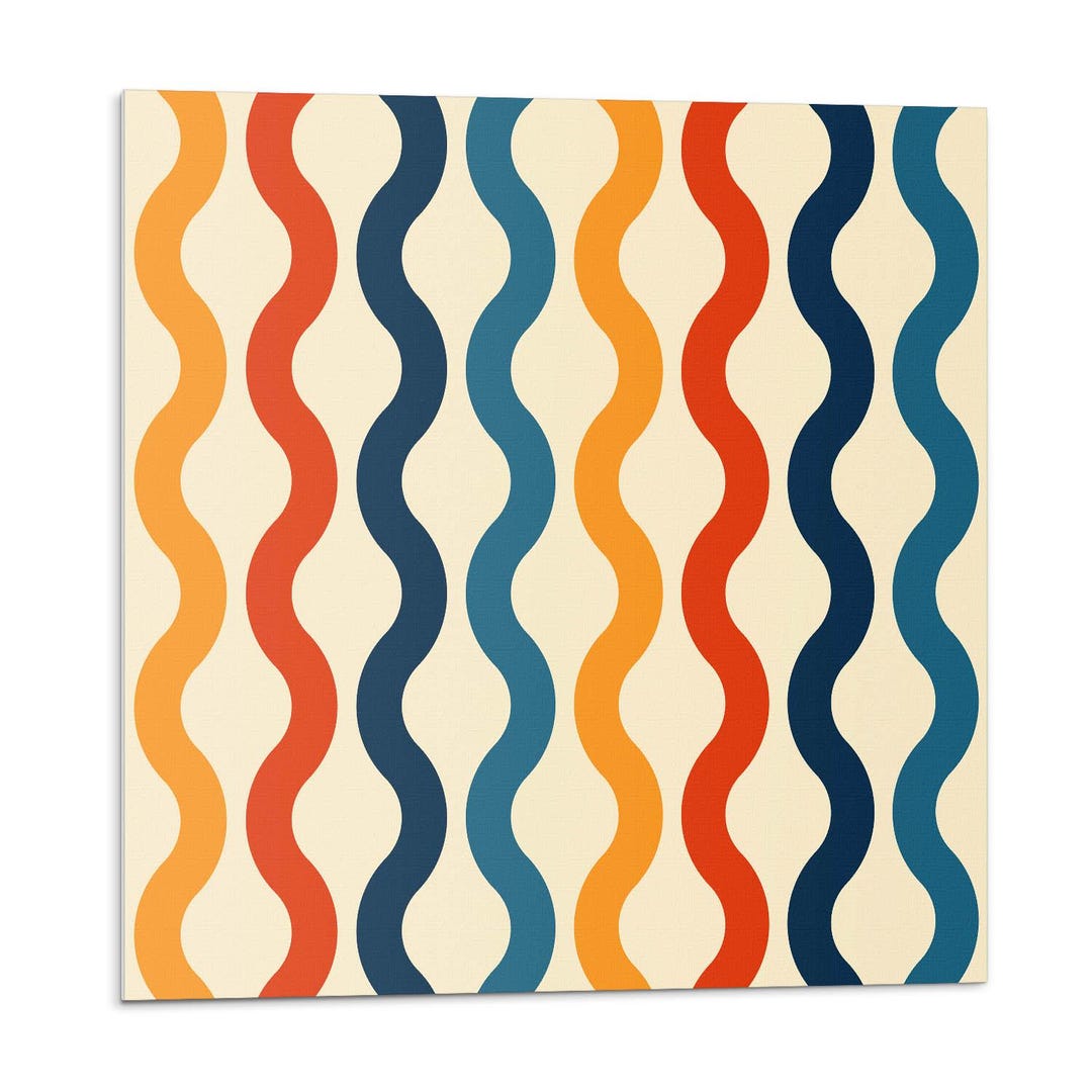 Waves in A Rhythmic Pattern PVC Floor Tiles, Creamy Tile Stickers ...