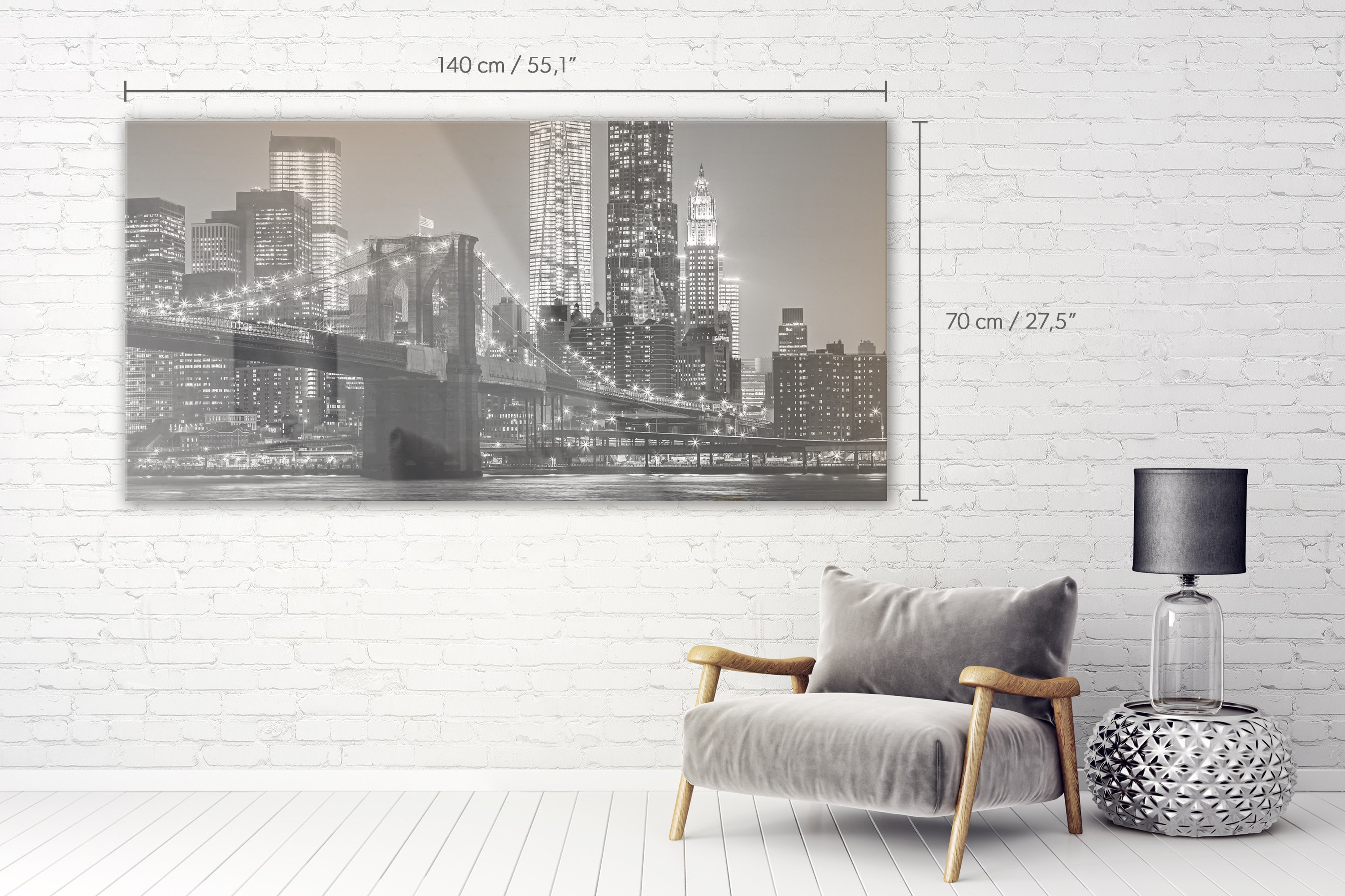New York City by Night Acrylic Glass Print - Metropolis Panorama - Art ...