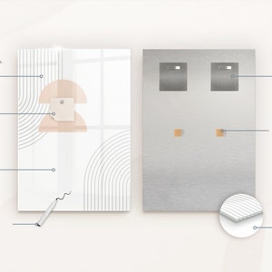Bright Concrete Magnetic Board, Command Center, Gray Display Board ...