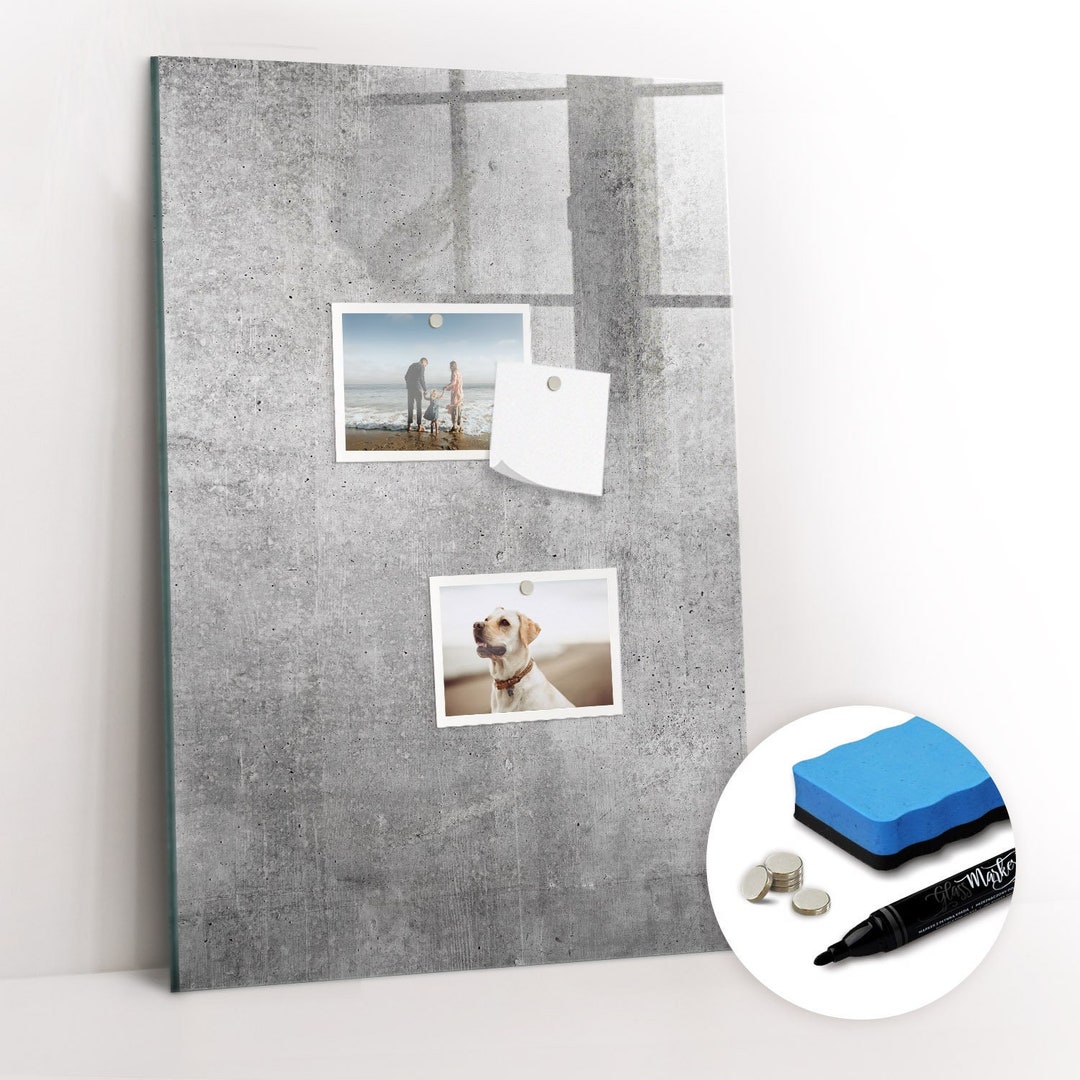 Bright Concrete Magnetic Board, Command Center, Gray Display Board ...