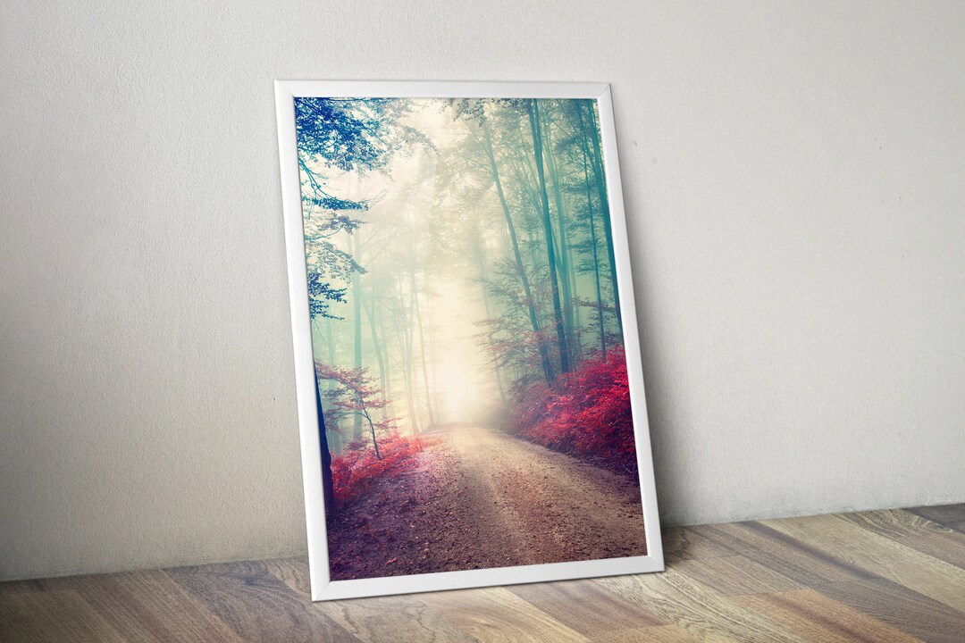 Magical Forest Path Self-adhesive Poster - Vivid Colors - Sticky Wall ...