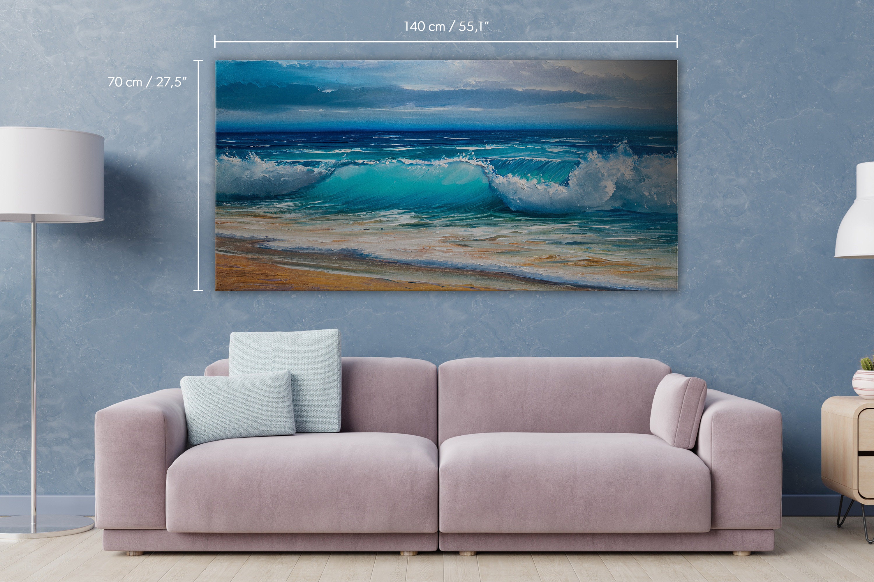 Oil Painting of the Sea on Canvas Cotton Canvas Art - Wall Art - Panel ...