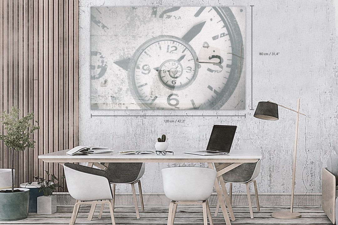Abstract Spiral Clock Background. Twisted Time Acrylic Glass Print ...