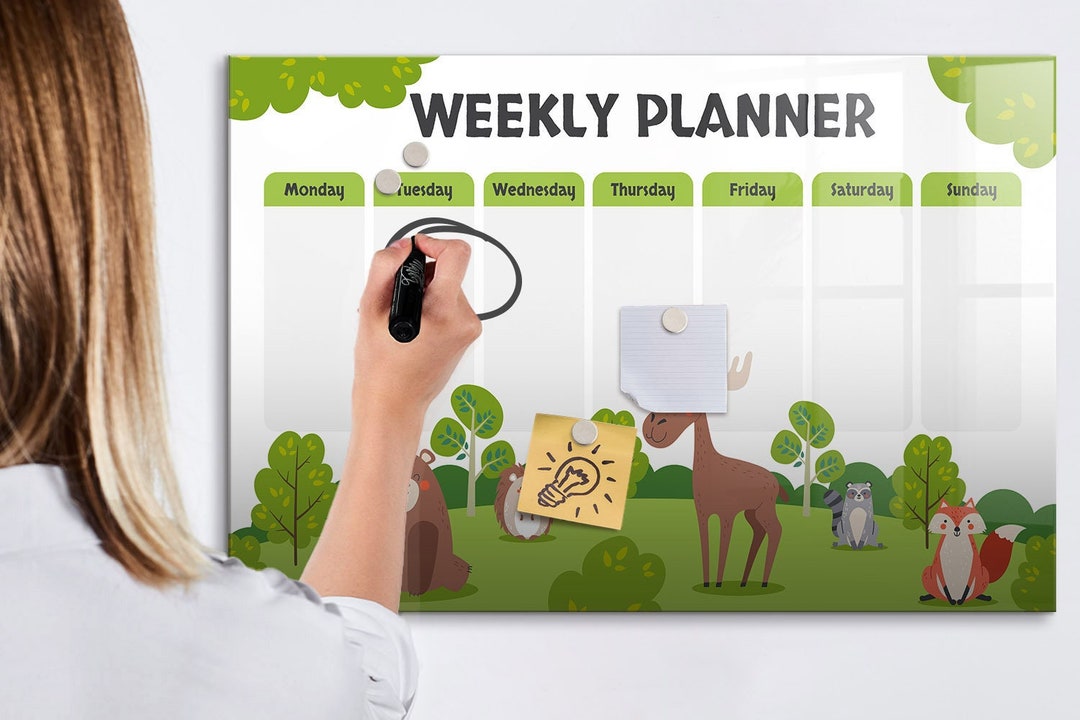 Lesson Plan Magnetic Board, Weekly Planner, Green Memo Board, Timetable ...