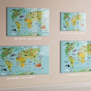 World Map Magnetic Board, Visited Countries Map, Multicolour Places You ...