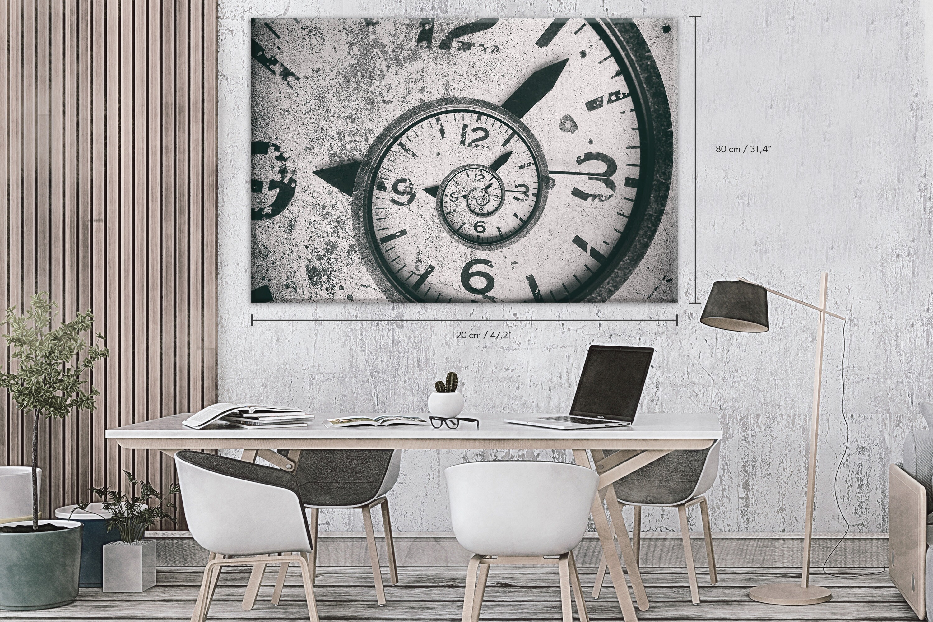 Abstract Spiral Clock Background. Twisted Time Cotton Canvas | Etsy