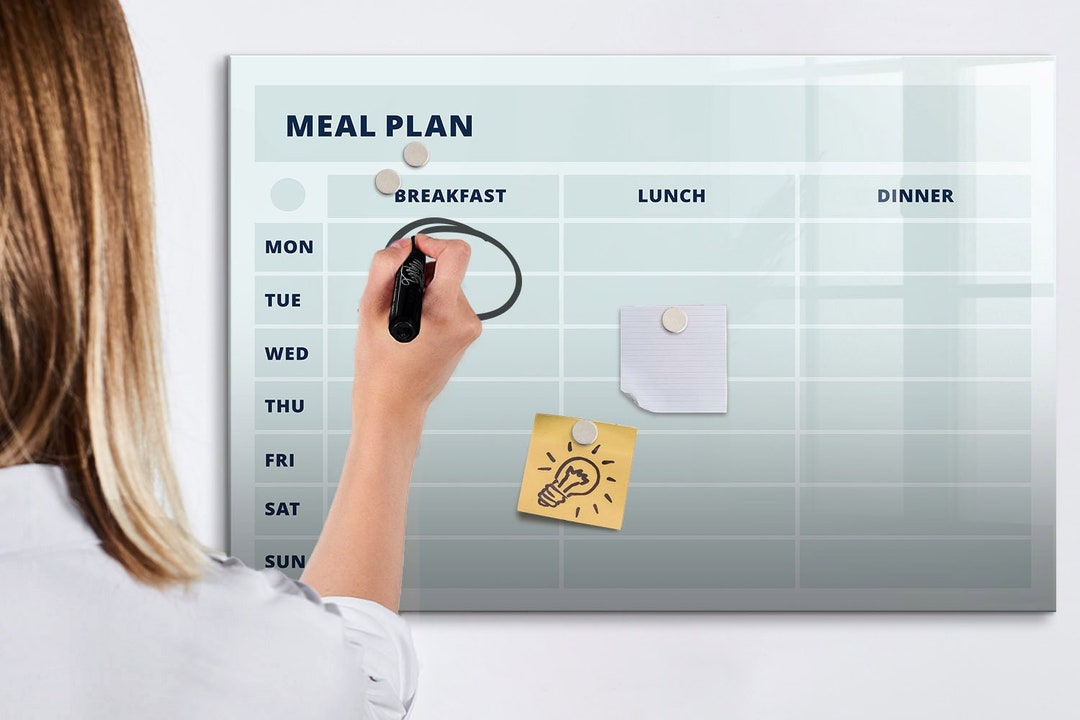 Pastel Meal Plan Magnetic Board, Menu Planner, Blue Idea Board, Meal ...
