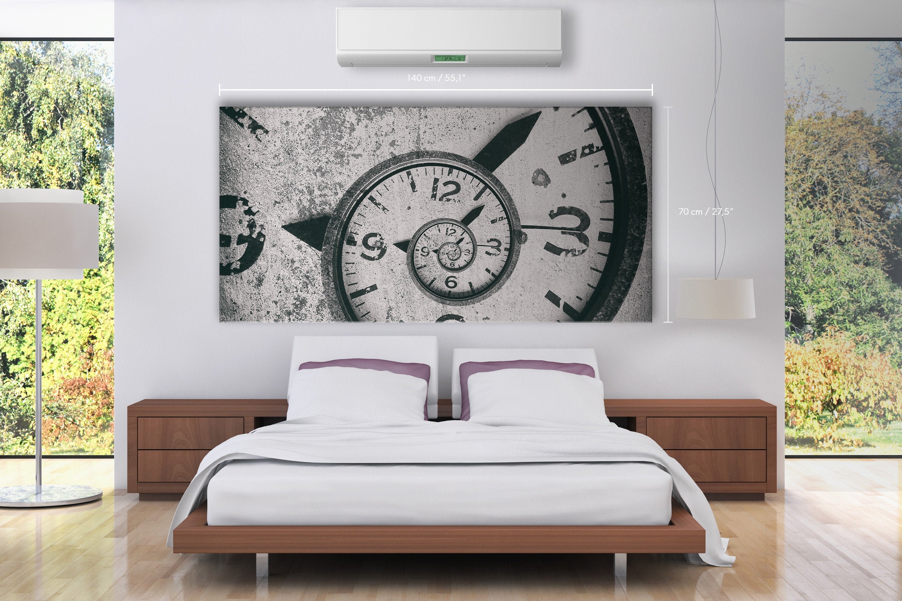 Abstract Spiral Clock Background. Twisted Time Cotton Canvas | Etsy