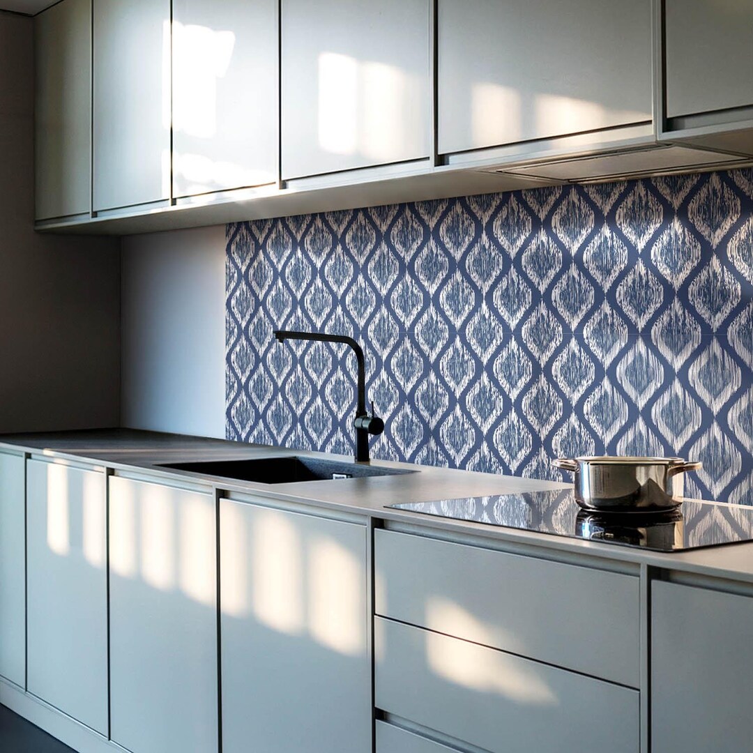 Diamond Lines PVC Floor Tiles, Navy Tile Stickers, Removable Tiles ...