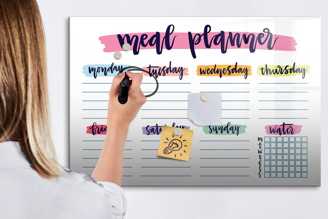 Weekly Menu Magnetic Board, Meal Planner, Multicolour Note Board, Menu ...