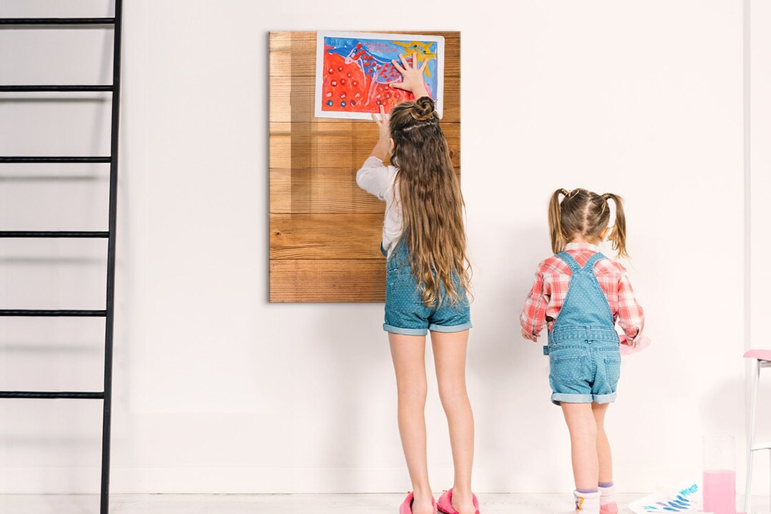 Wooden Panels Magnetic Board, to Do List for Wall, Brown Message Board ...