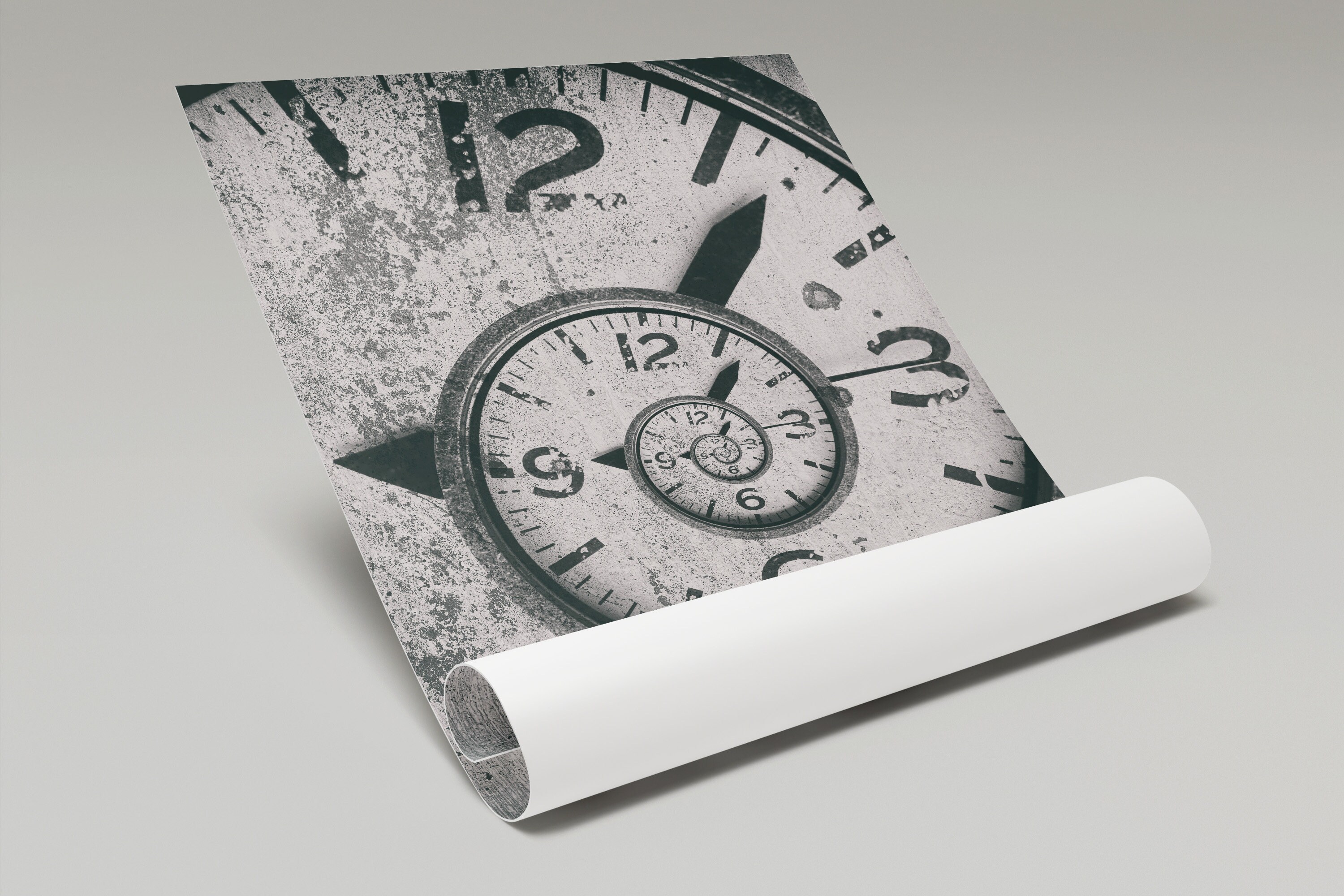 Abstract Spiral Clock Background. Twisted Time Self-adhesive - Etsy