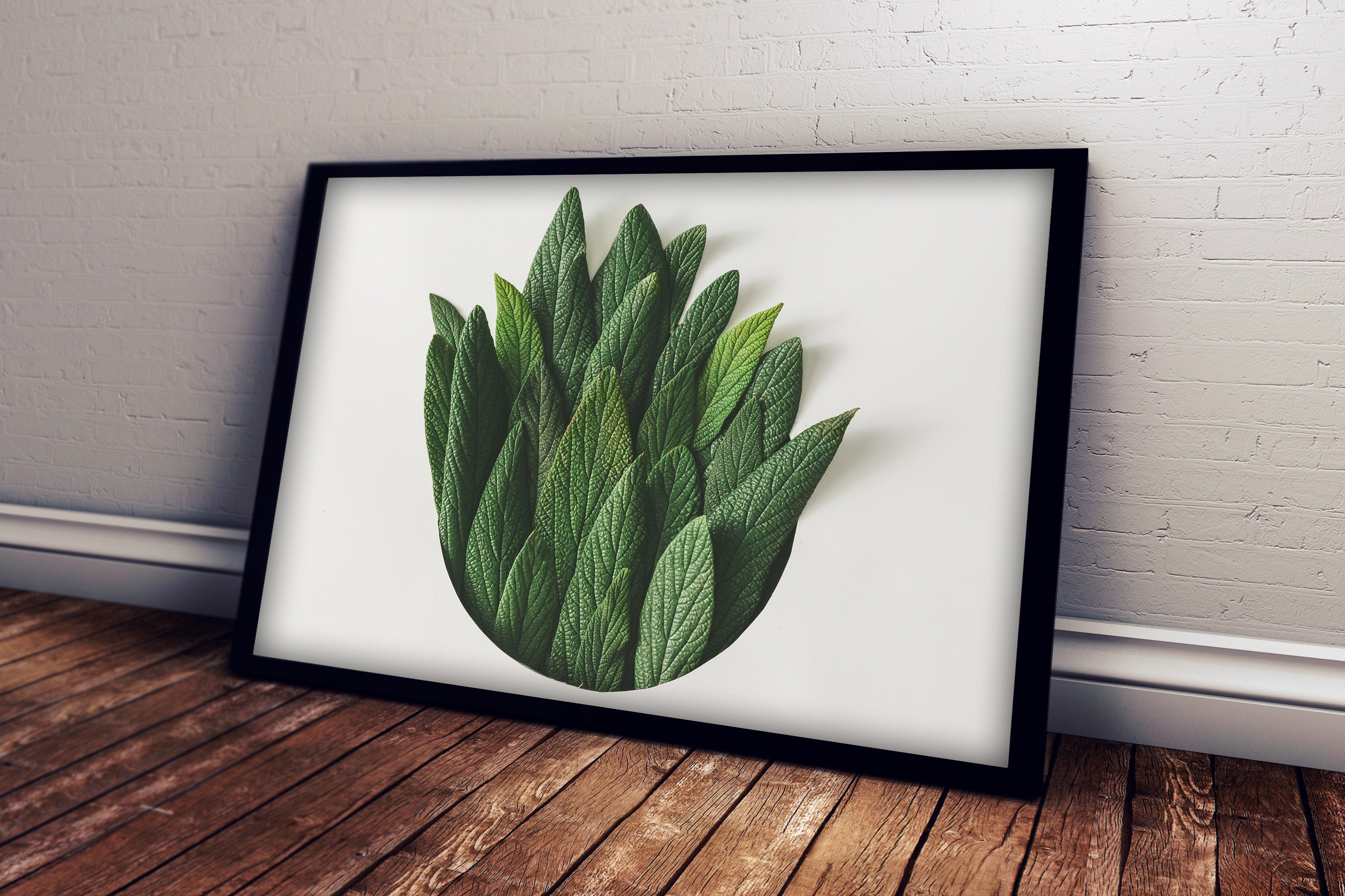 Creative Minimal Arrangement of Green Leaves Nature Concept | Etsy