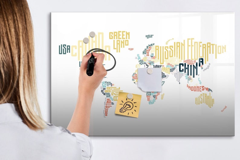 Names of the Countries Magnetic Board, Travel Tracker, Multicolour Trip ...