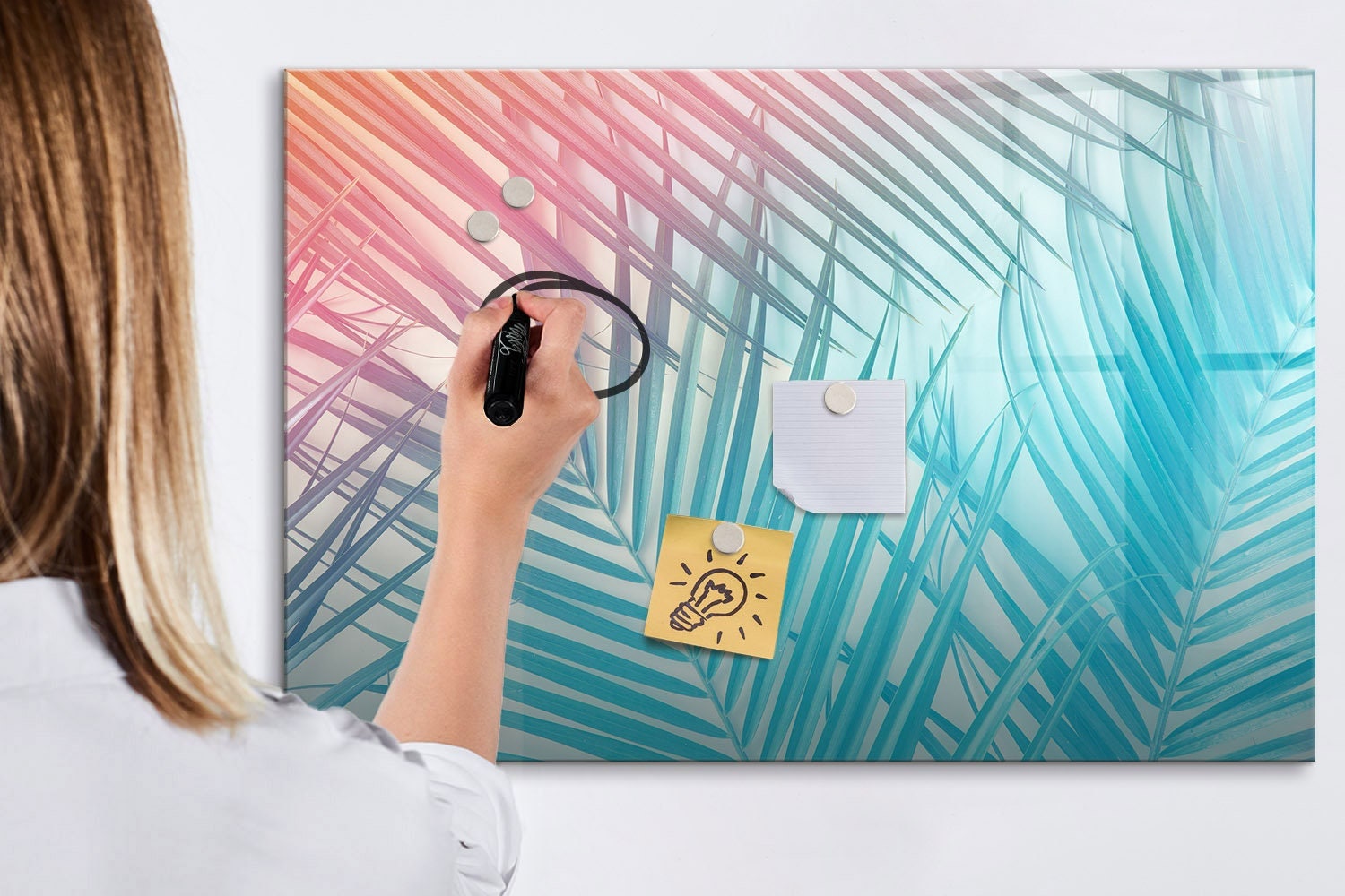 Tropical Palm Magnetic Board, Wall Organizer, Multicolour Mood Board ...