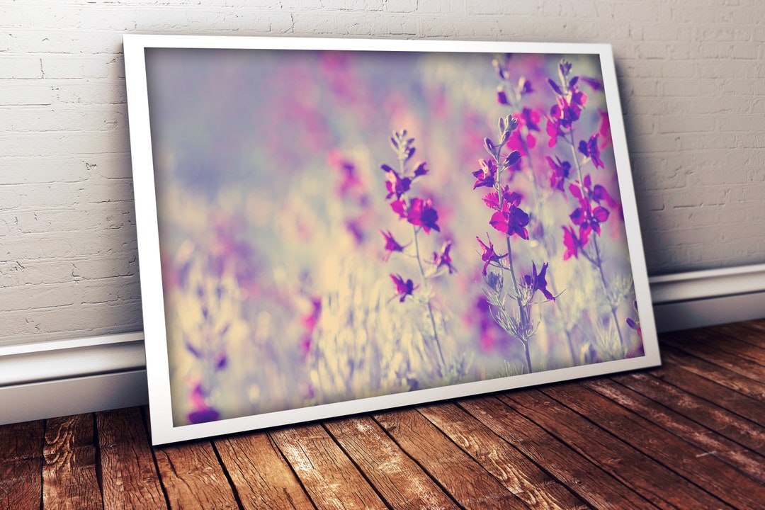 Purple Wild Flowers Self-adhesive Poster - With Color Filter - Blurred ...