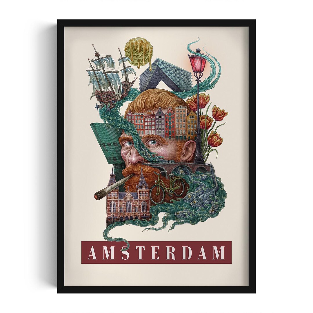 Amsterdam Framed Art, Amsterdam City Wall Art, City Art Frame ...