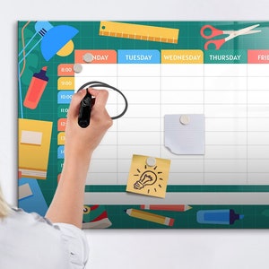 Lesson Plan Magnetic Board, Timetable, Multicolour Note Board, Weekly ...