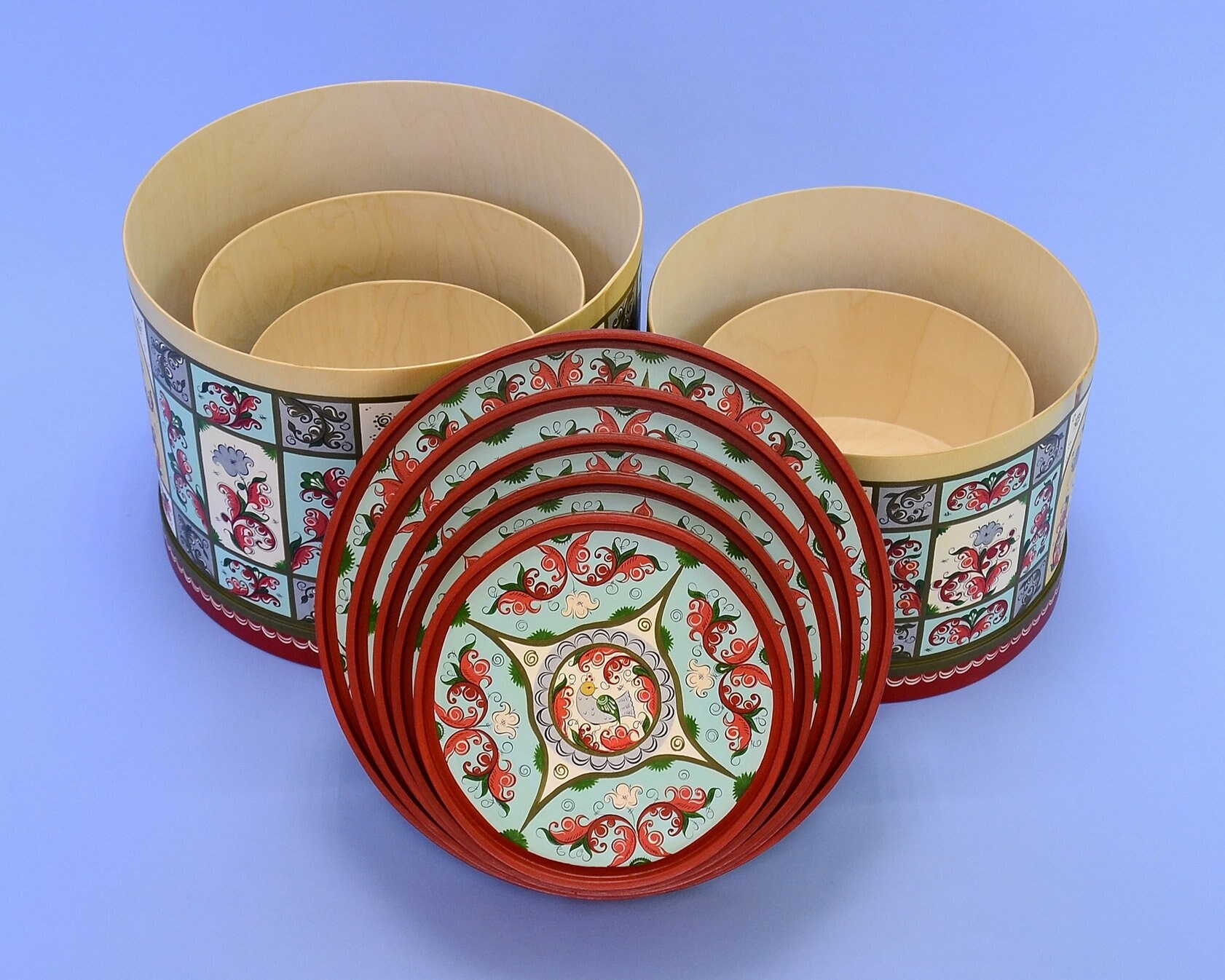 A set of wooden round boxes for storing any items products | Etsy