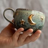 Sun Moon Mug, Night Sky Mug, Unique Handmade Ceramic Mug, Man in the ...