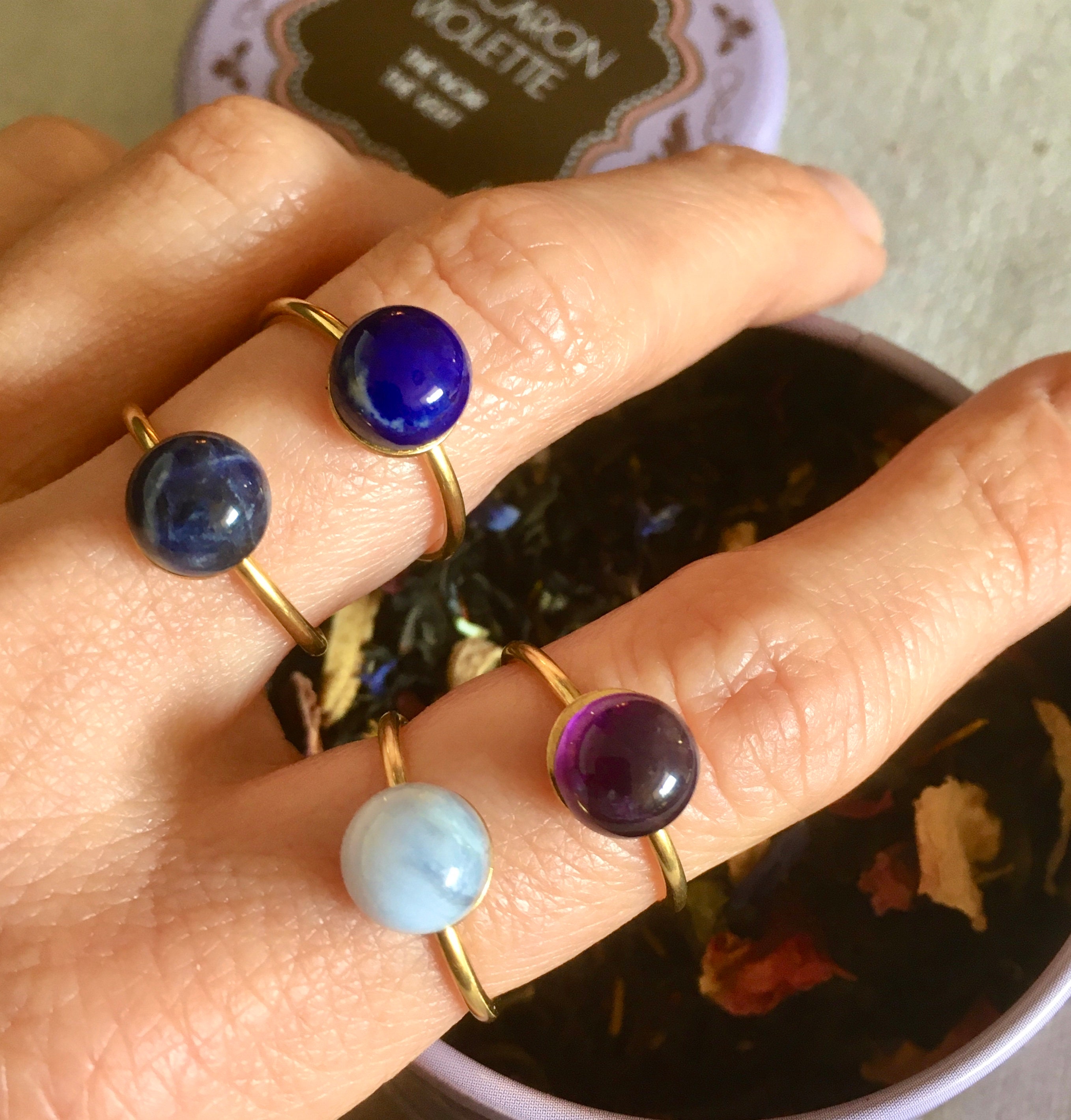 Bagues jonc À LA FOLIE acier doré et 22 pierres | Etsy