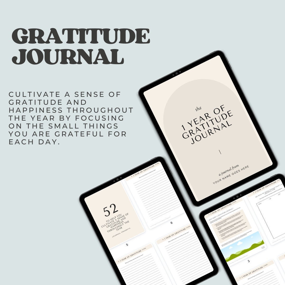 Editable Digital Gratitude Journal Mindfulness Journal - Etsy